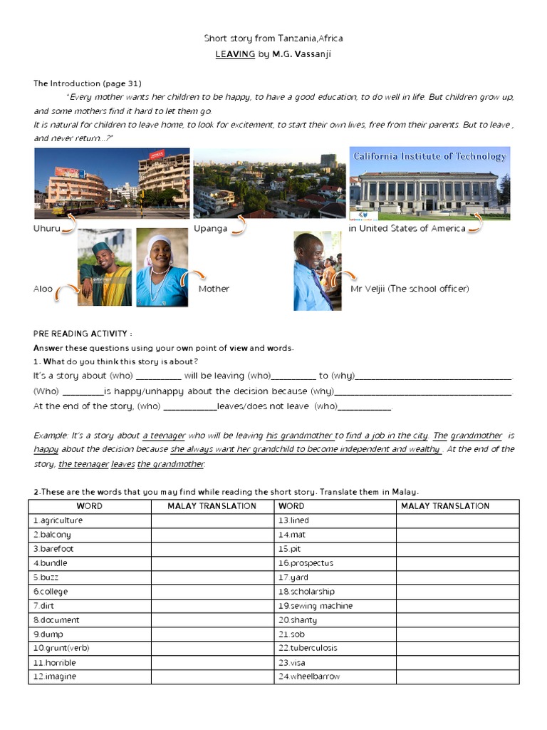 Leaving Worksheet | PDF