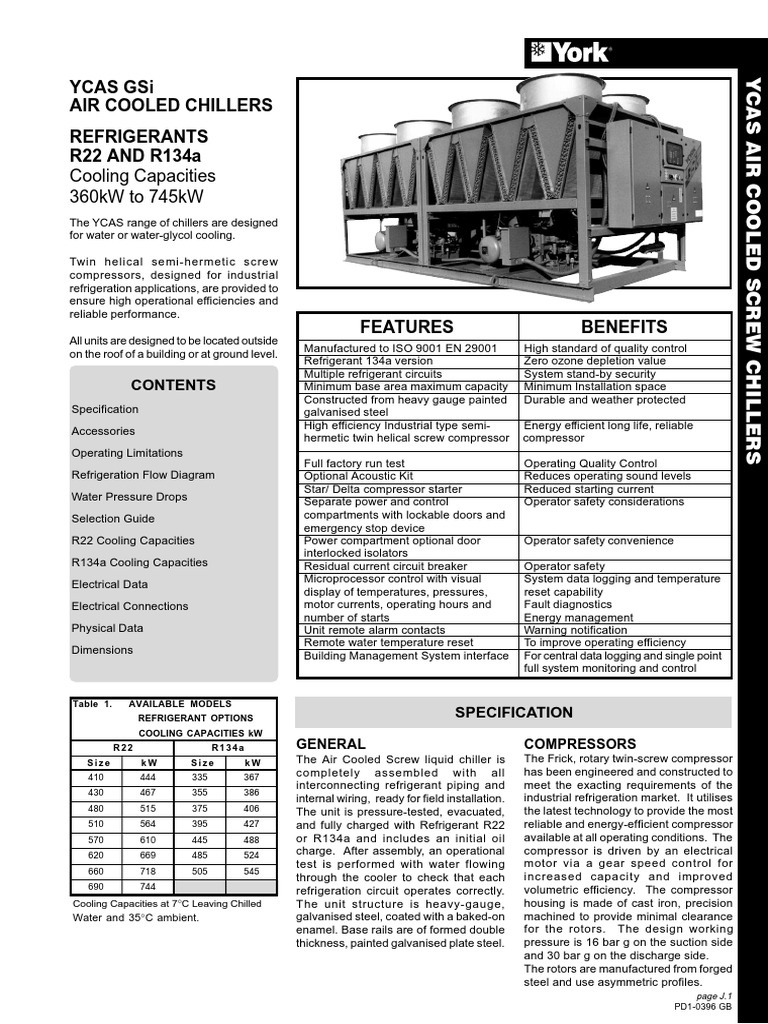 2537 - York YCAS 690 | PDF | Air Conditioning | Heat Exchanger