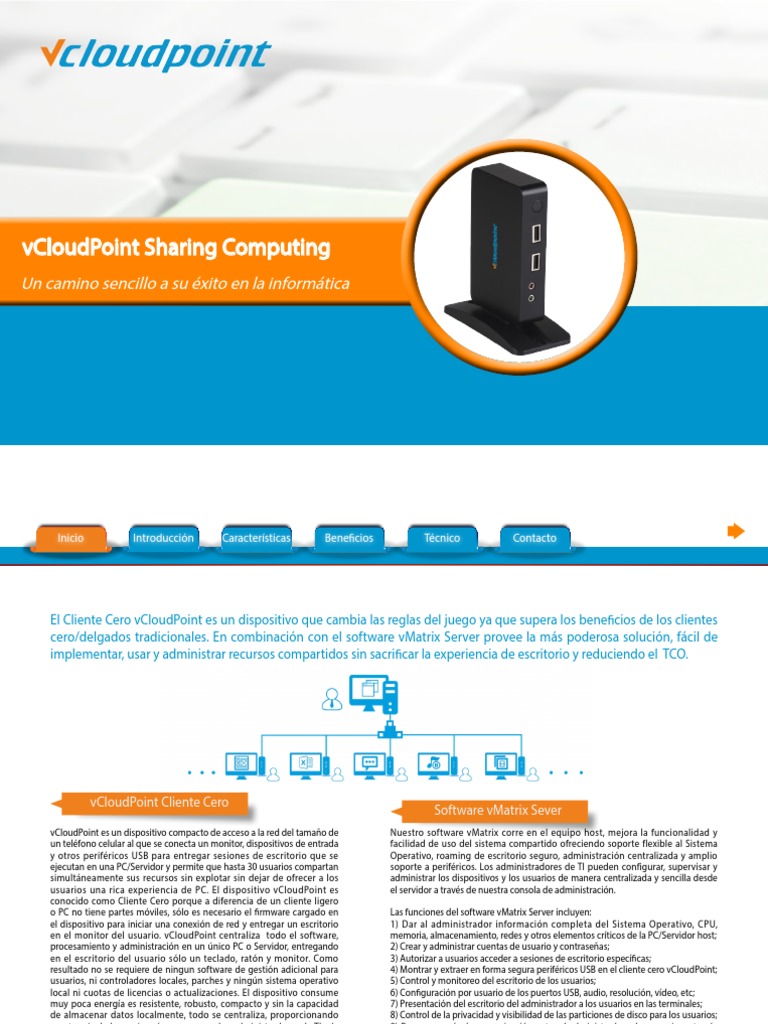 Ficha Tecnica VCloudPoint PDF | PDF | Servidor (Computación) | Hardware de la computadora