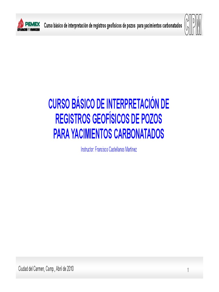 Manual Curso Basico de Registros | PDF | Permeabilidad (Ciencias de la Tierra) | Arcilla