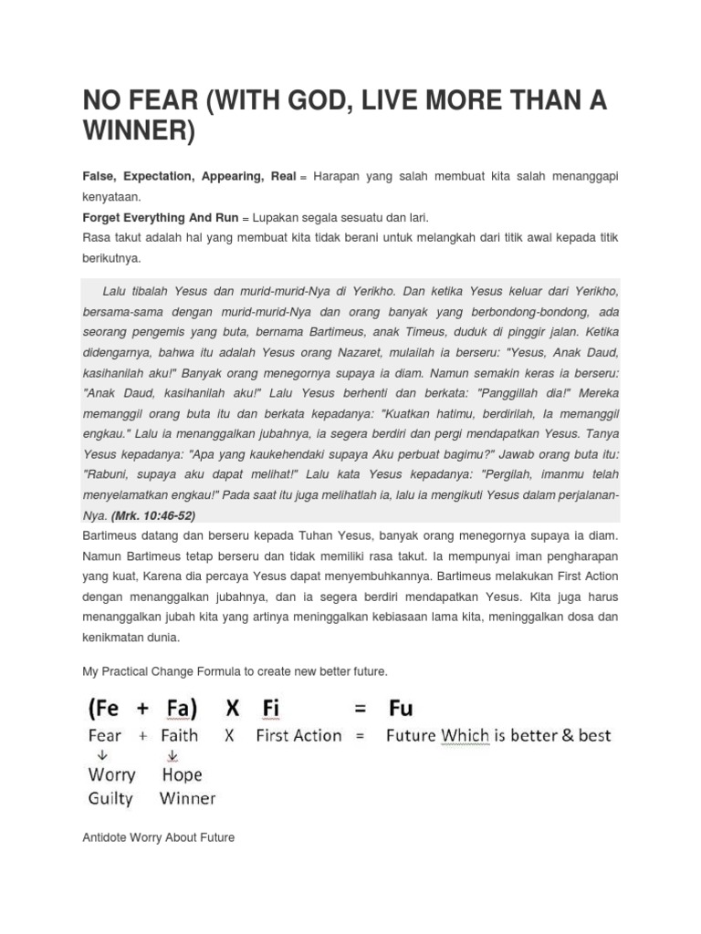 No Fear | PDF | Agama & Spiritualitas