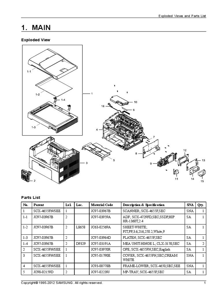 SCX-4655FN Lista de Parte PDF | PDF | Monopoly (Economics ...