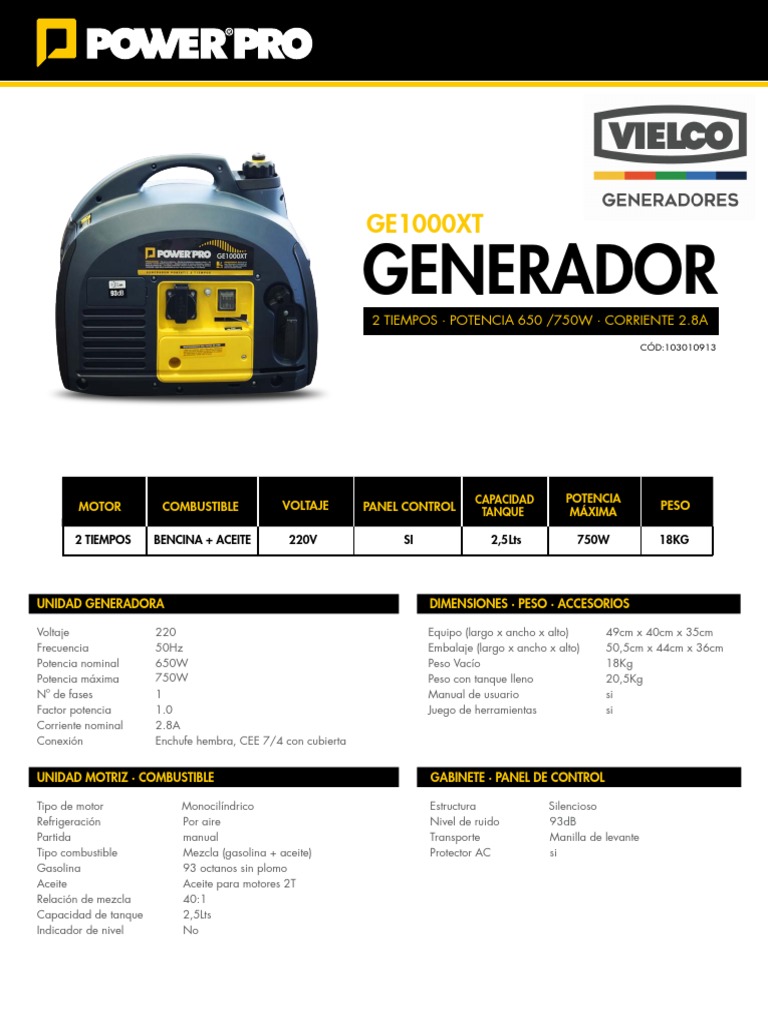 Generador Kipor | PDF | Gasolina | Vehículos