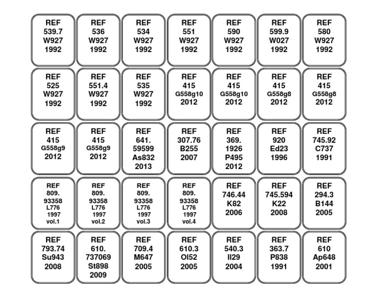 Call Number Format | PDF