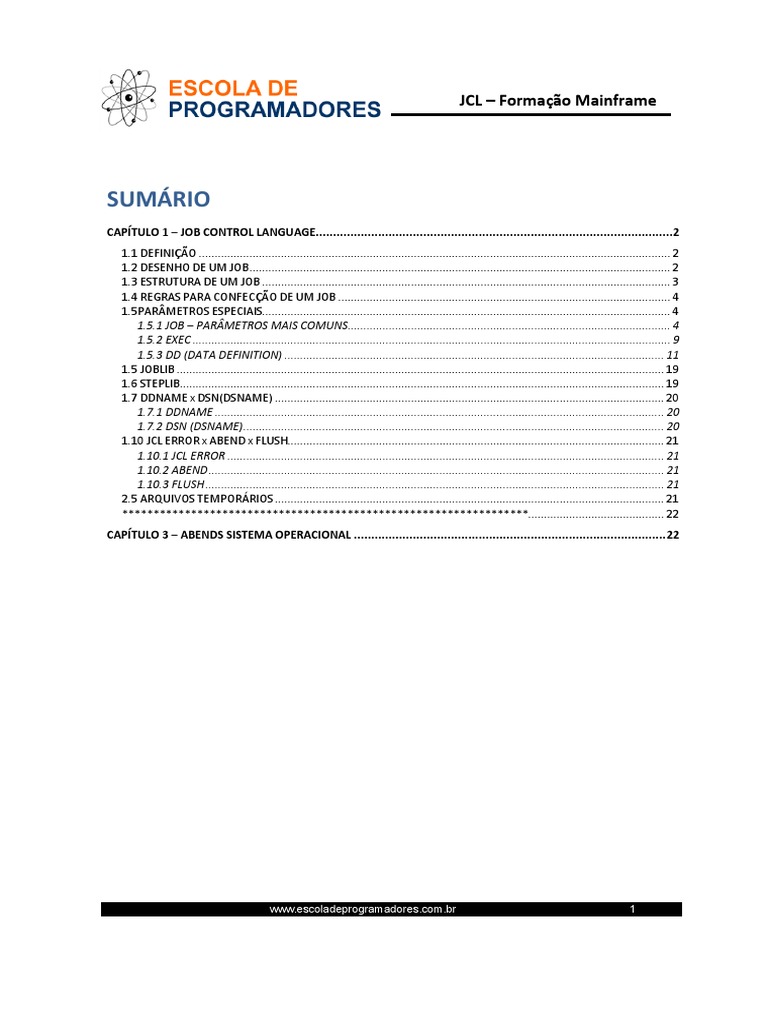 Apostila JCL | PDF | Software utilitário | Sistema operacional