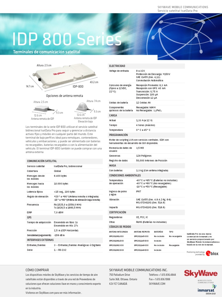 Terminal Satelital IDP-800 IsatData Pro | PDF | Electrónica ...