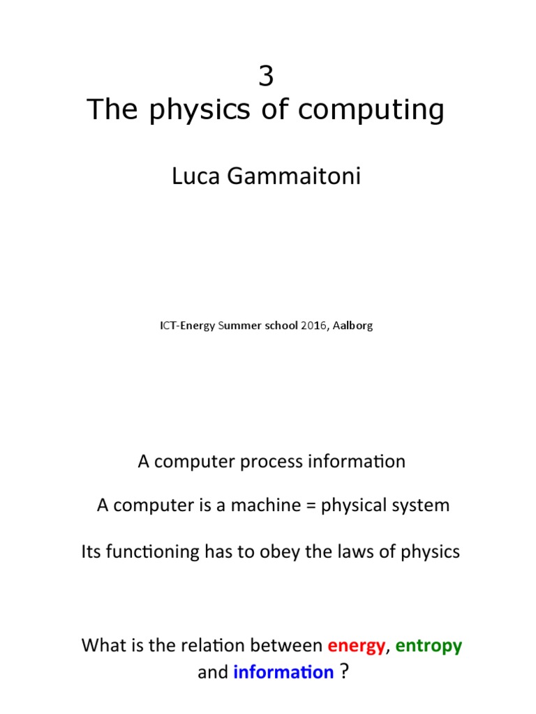 3 The Physics of Computing | PDF | Information | Teaching Mathematics