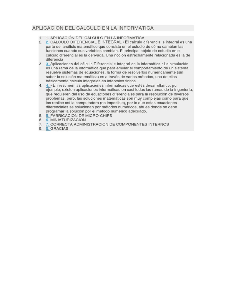 Aplicacion Del Calculo en La Informatica | PDF