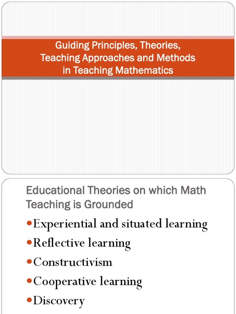Guiding Principles, Theories, Teaching Approaches and Methods in ...