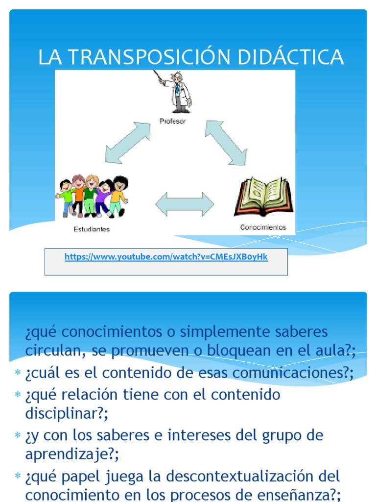 Transposicion Didactica | Descargar gratis PDF | Conocimiento | Maestros