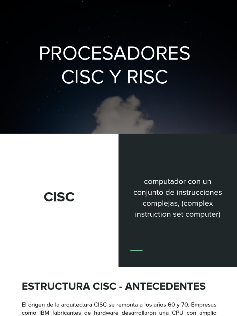 Comparativa entre CISC y RISC | PDF | Lenguaje ensamblador | Unidad Central de procesamiento