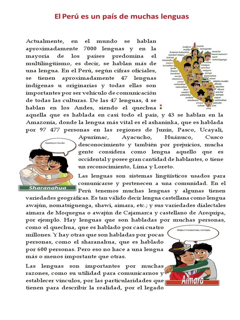 Importancia de las lenguas indígenas en Perú | PDF | Lengua española | Perú