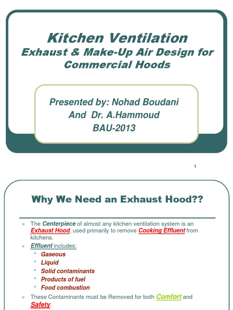 Kitchen Ventilation | PDF | Duct (Flow) | Hvac