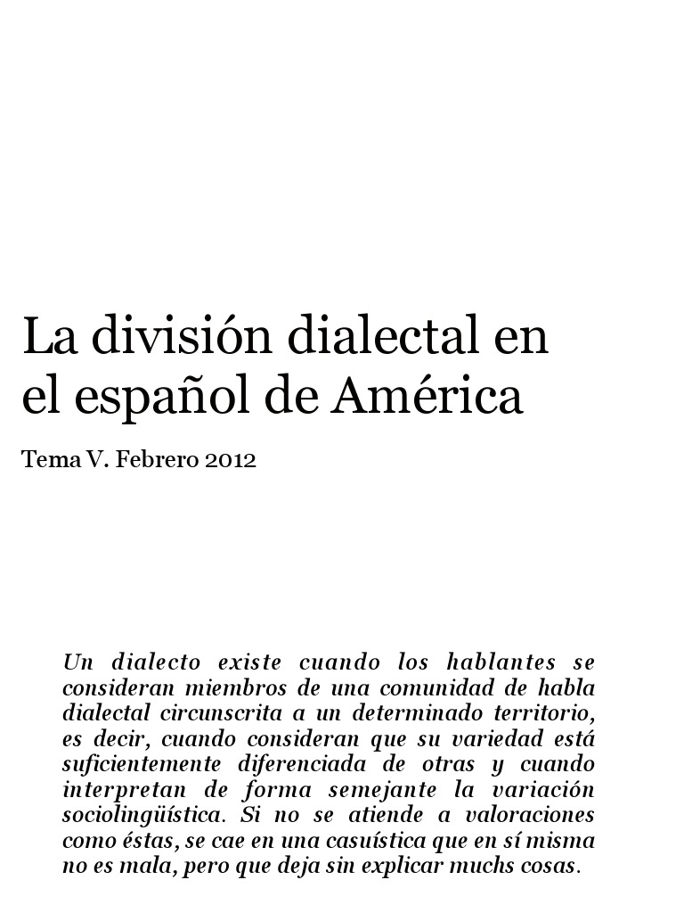 Dialectos del español en América | PDF | Dialecto | América del Sur