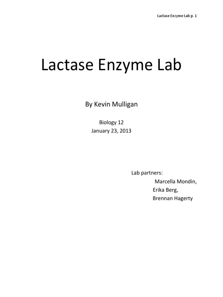 Gr. 12 - Biology Lab ENZYME LACTASE | PDF | Enzyme | Glucose