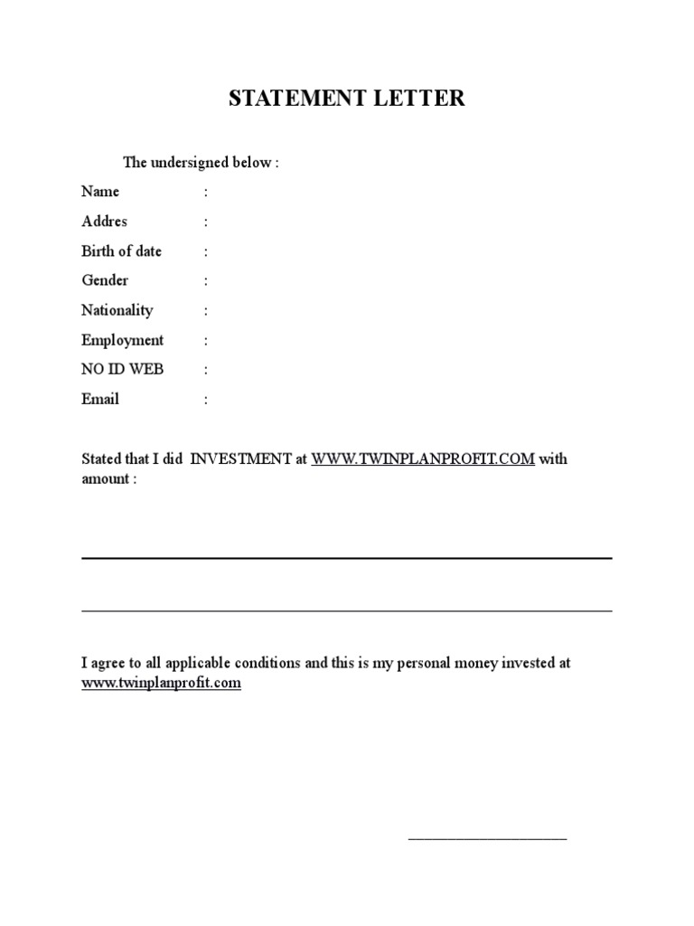 Statement Letter | PDF