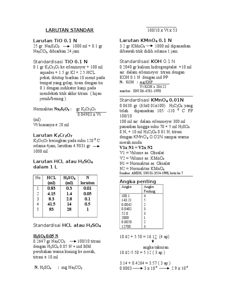 Larutan Standarisasi | PDF