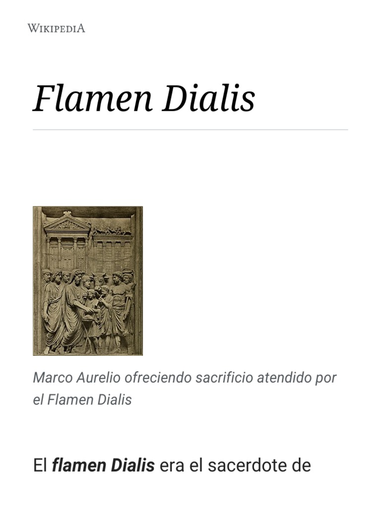 Flamen Dialis - Wikipedia | PDF | Religiones mediterráneas antiguas ...