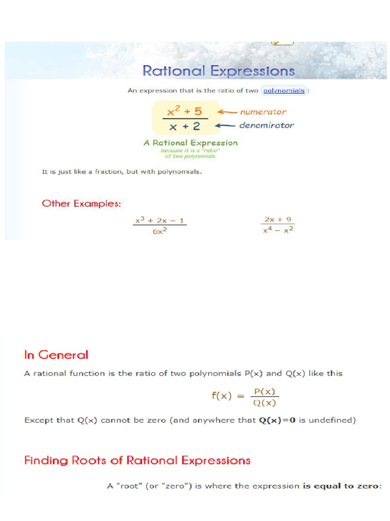 10 - 1 Simplifying Rational Expressions | PDF