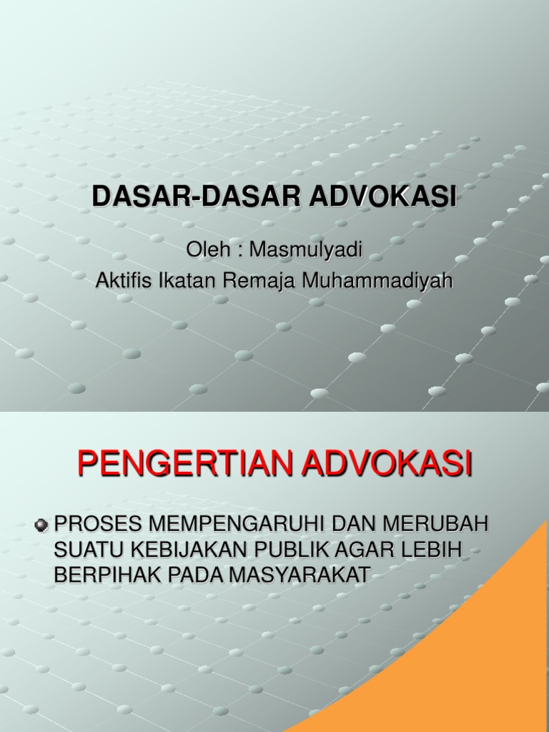 Dasar-Dasar Advokasi | PDF