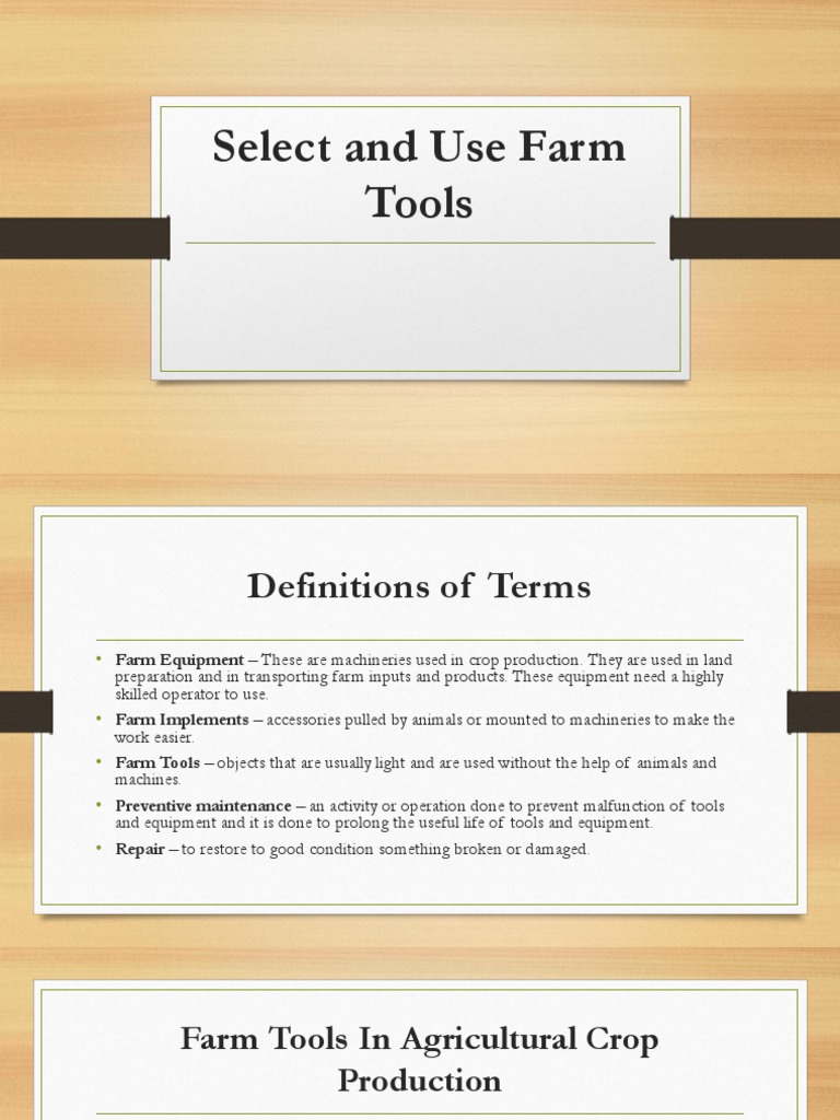 Select and Use Farm Tools | PDF | Plough | Tillage