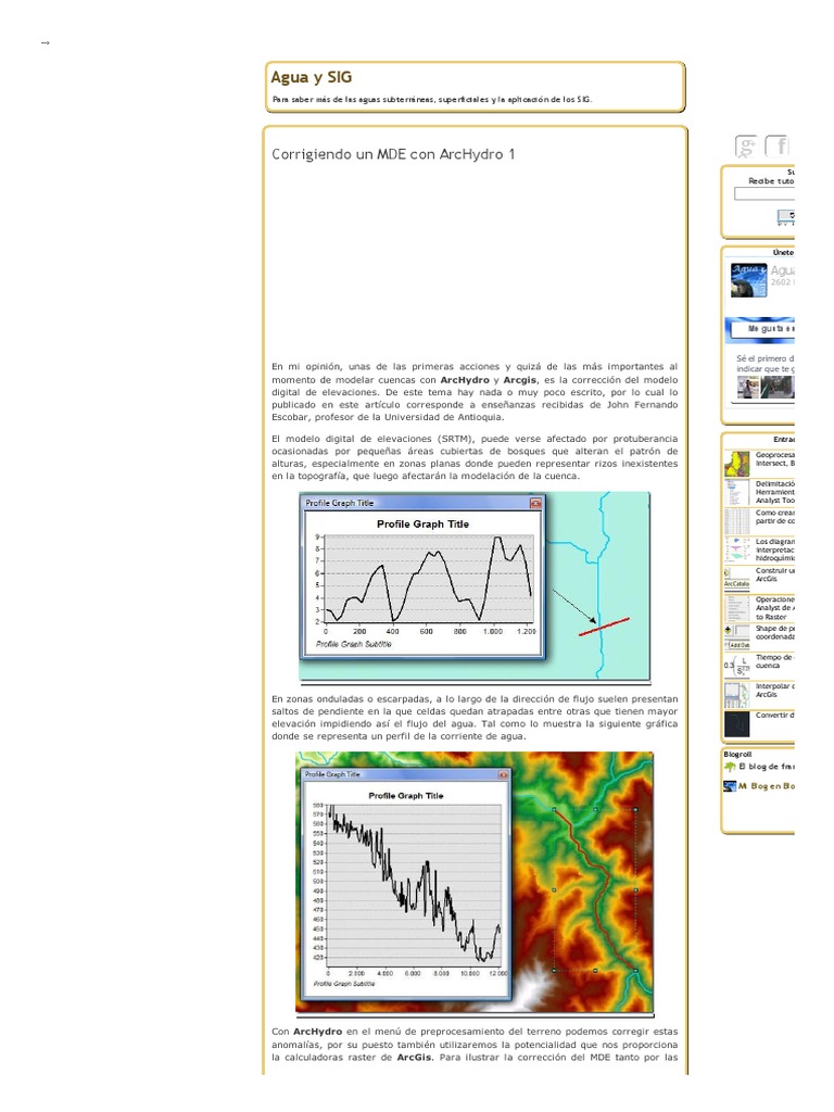 Corrigiendo Un MDE Con ArcHydro - Agua y SIG | PDF | Sistema de información geográfica | Blog