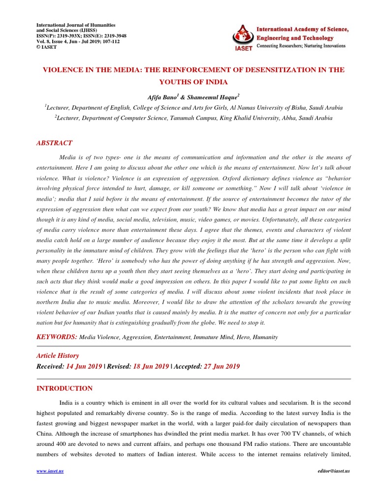 10.Ijhss-Violence in The Media The Reinforcement of Desensitization in ...