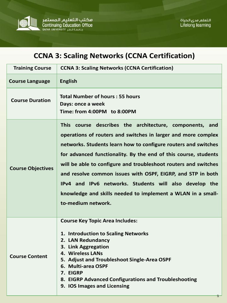 CCNA 3 Scaling Networks | PDF | Cisco Certifications | Computer Network