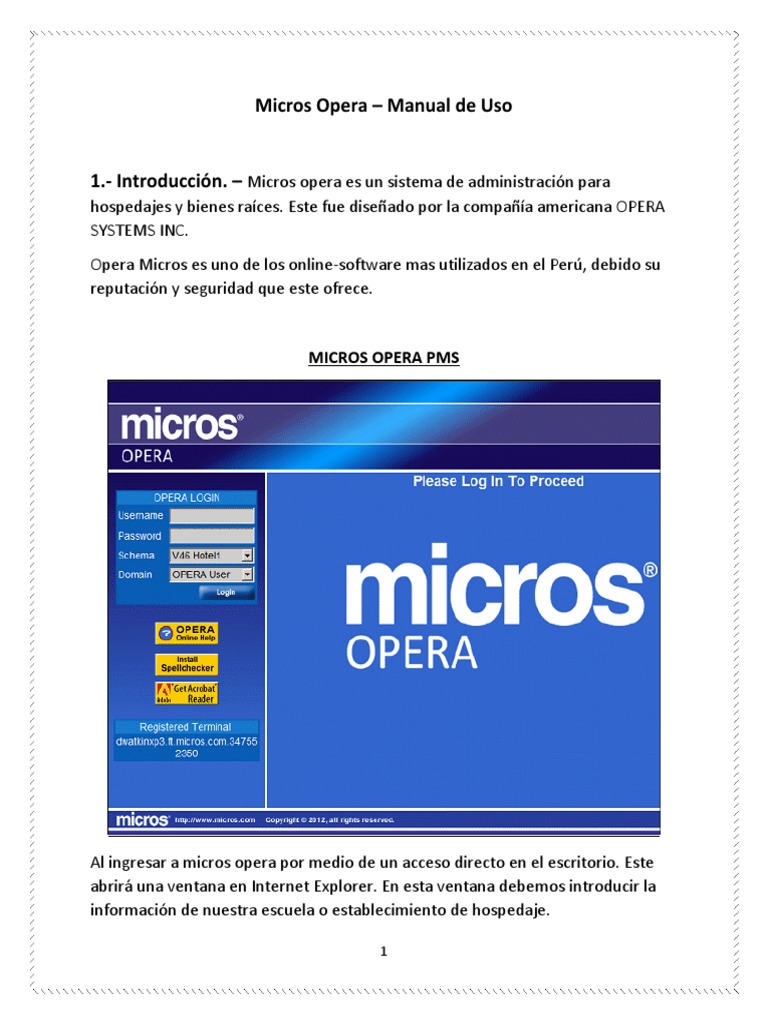 Manual de Micros Opera.docx | Ventana (informática) | Información