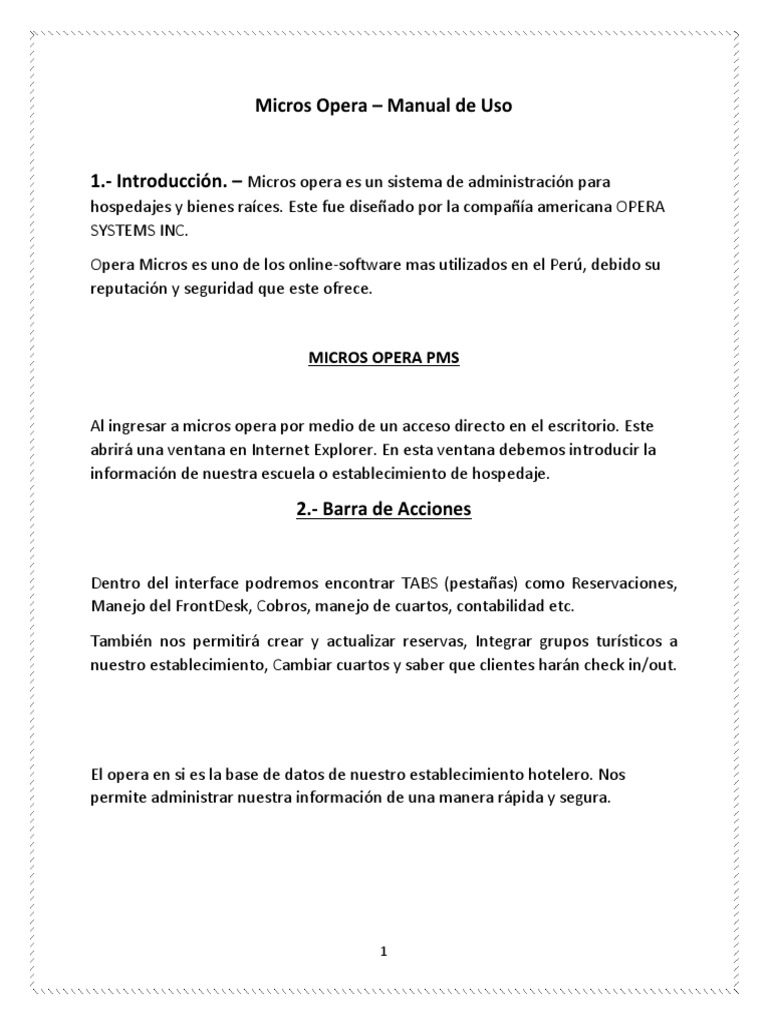 Manual de Micros Opera | PDF | Ventana (informática) | Información