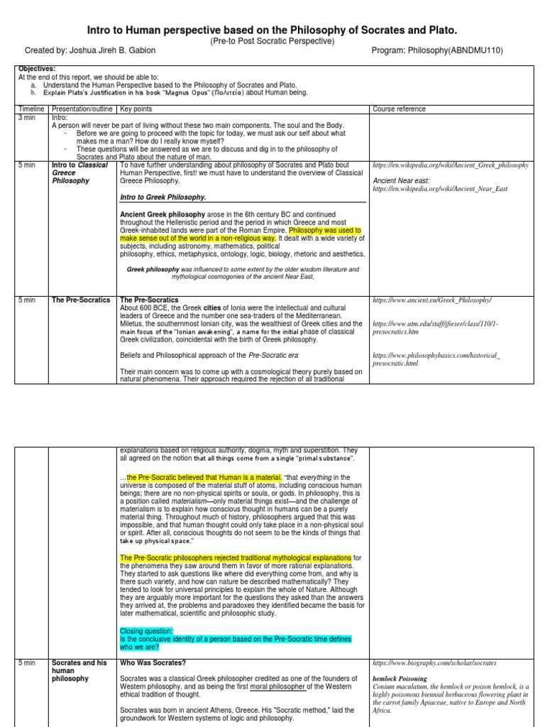 Intro To Human Perspective Based On The Philosophy of Socrates and ...