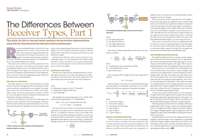 The Differences Between: Receiver Types, Part 1 | PDF | Radio ...