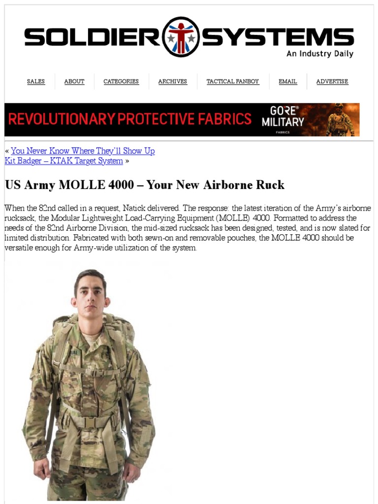 US Army MOLLE 4000 - Your New Airborne Ruck - Soldier Systems Daily ...