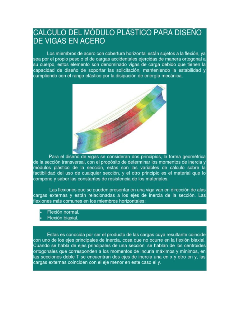 Calculo Del Módulo Plástico para Diseño de Vigas en Acero | PDF | Doblar | Pandeo
