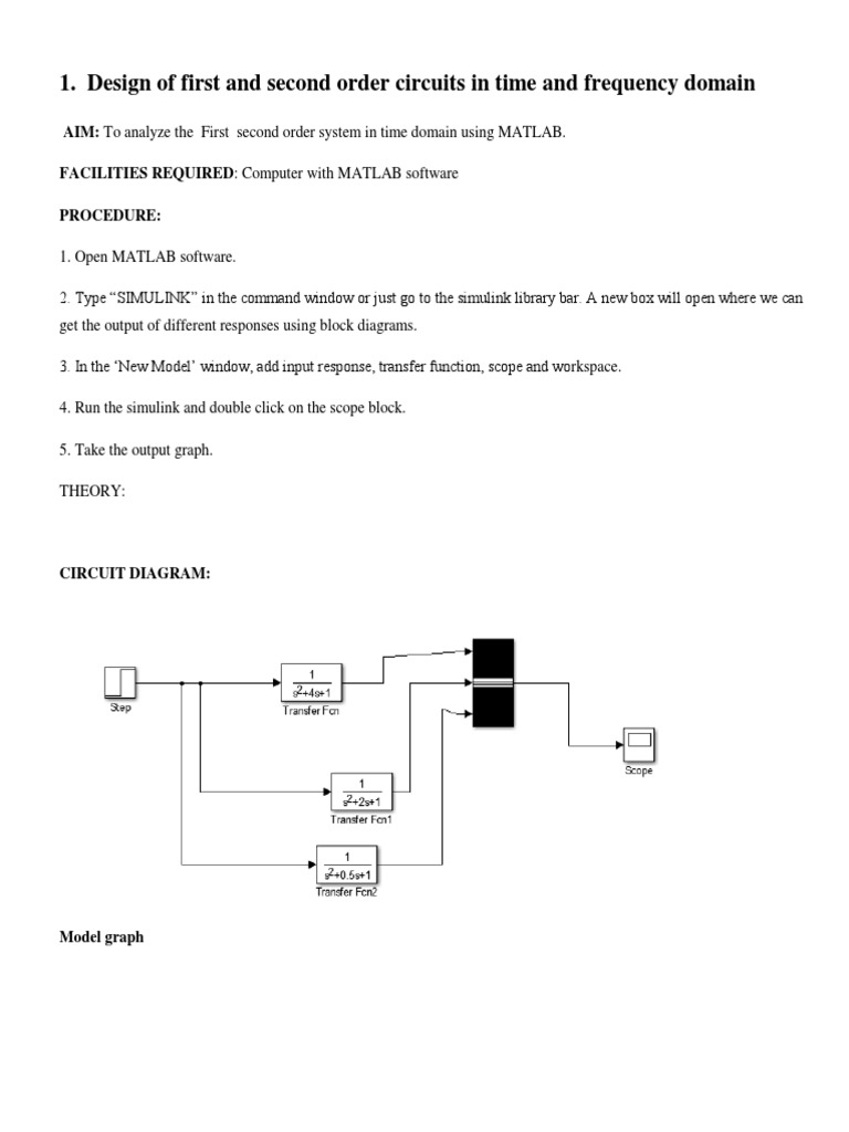 Design of First and Second Order Circuits in Time and Frequency Domain | PDF | Electrical ...