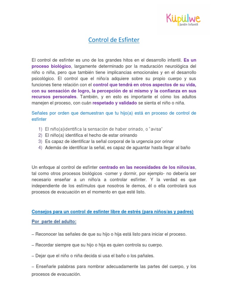 Control Esfinter | PDF | Adultos | Sicología