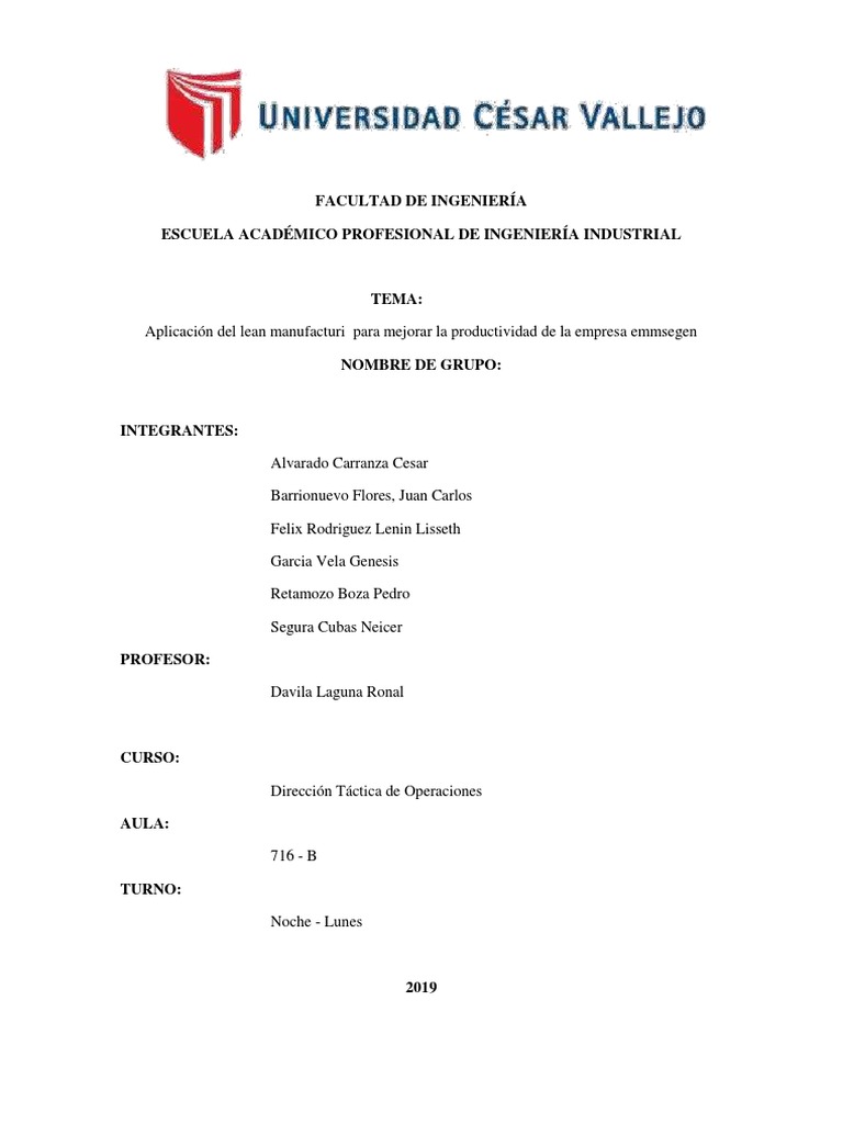 Informe Final Dto | Descargar gratis PDF | Lean Manufacturing | Inventario