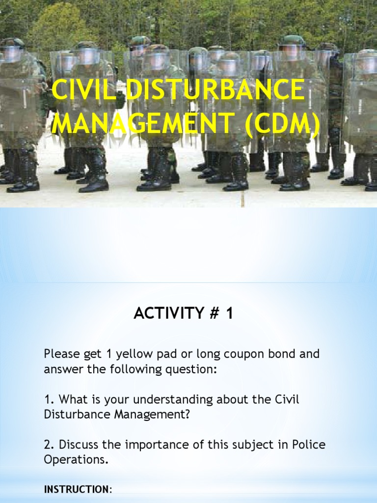 Civil Disturbance Management | Civil Disorder | Use Of Force