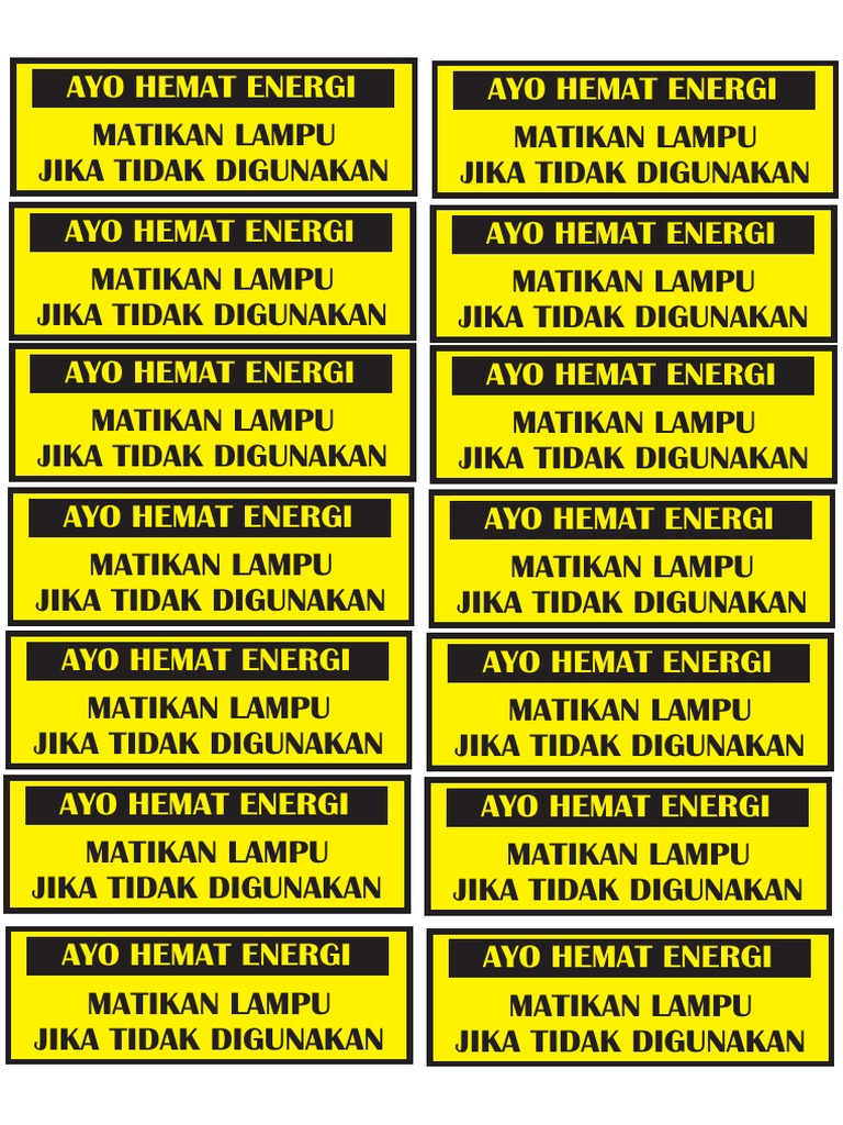 Hemat Energi: Matikan Lampu! | PDF | Memasak, Makanan, & Anggur