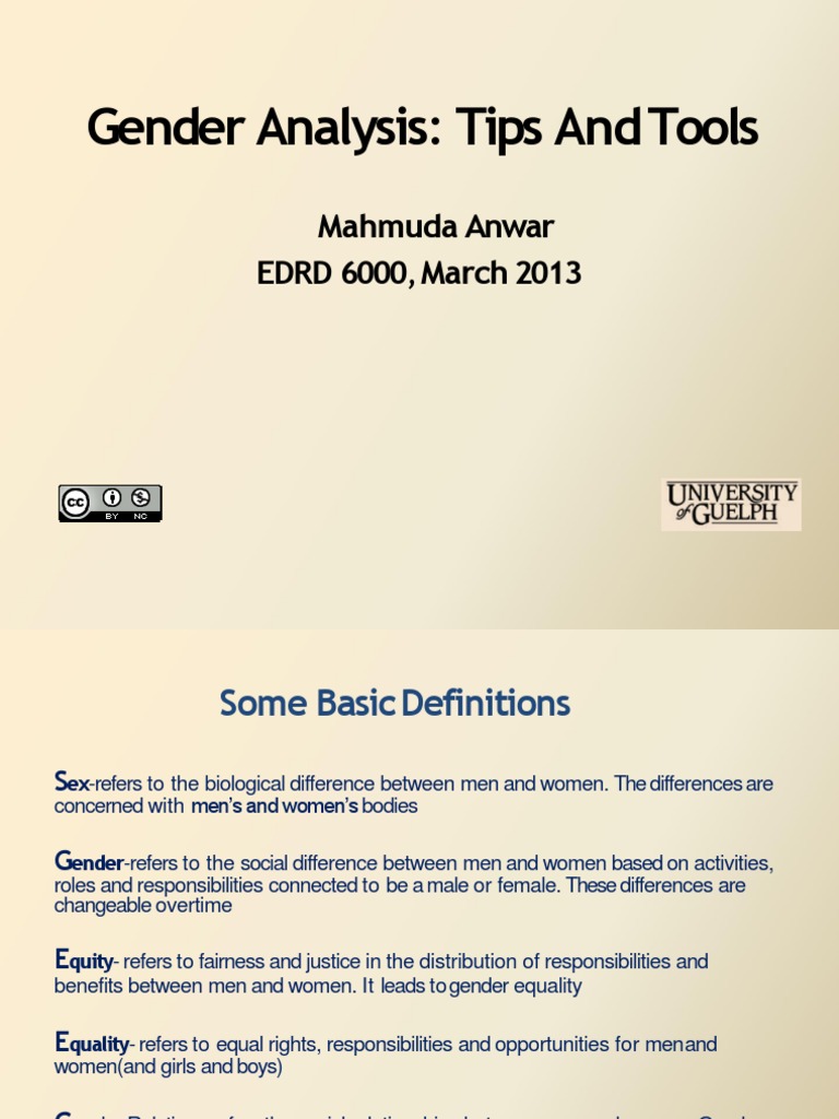 Gender Analysis: Key Concepts & Tools | PDF | Gender Analysis | Gender