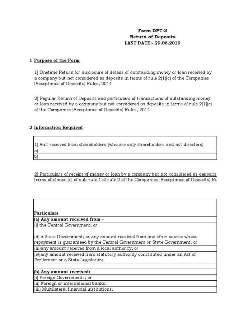 Form DPT-3 Return Details | PDF | Banks | Securities (Finance)