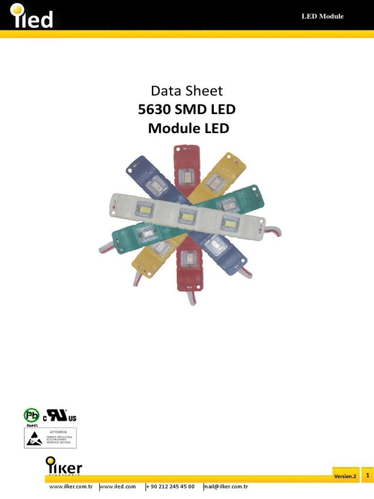 5630 SMD LED Module LED: Data Sheet | PDF | Light Emitting Diode | P–N ...