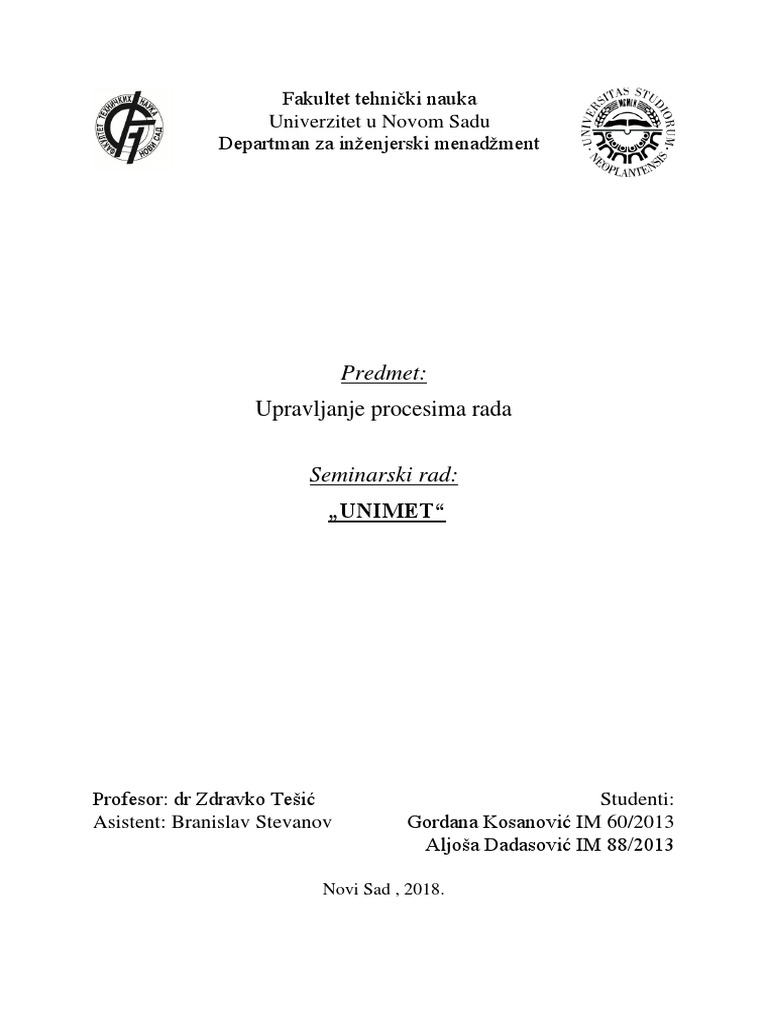 Seminarski Rad UPR | PDF