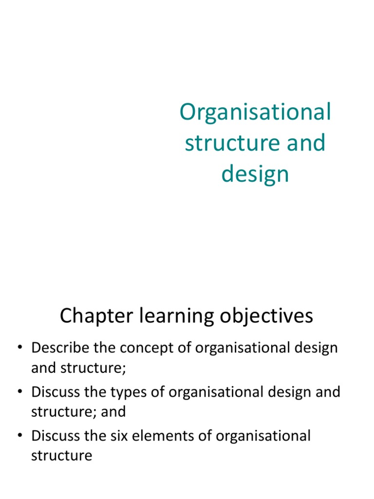 Organisational Structure and Design | Download Free PDF ...