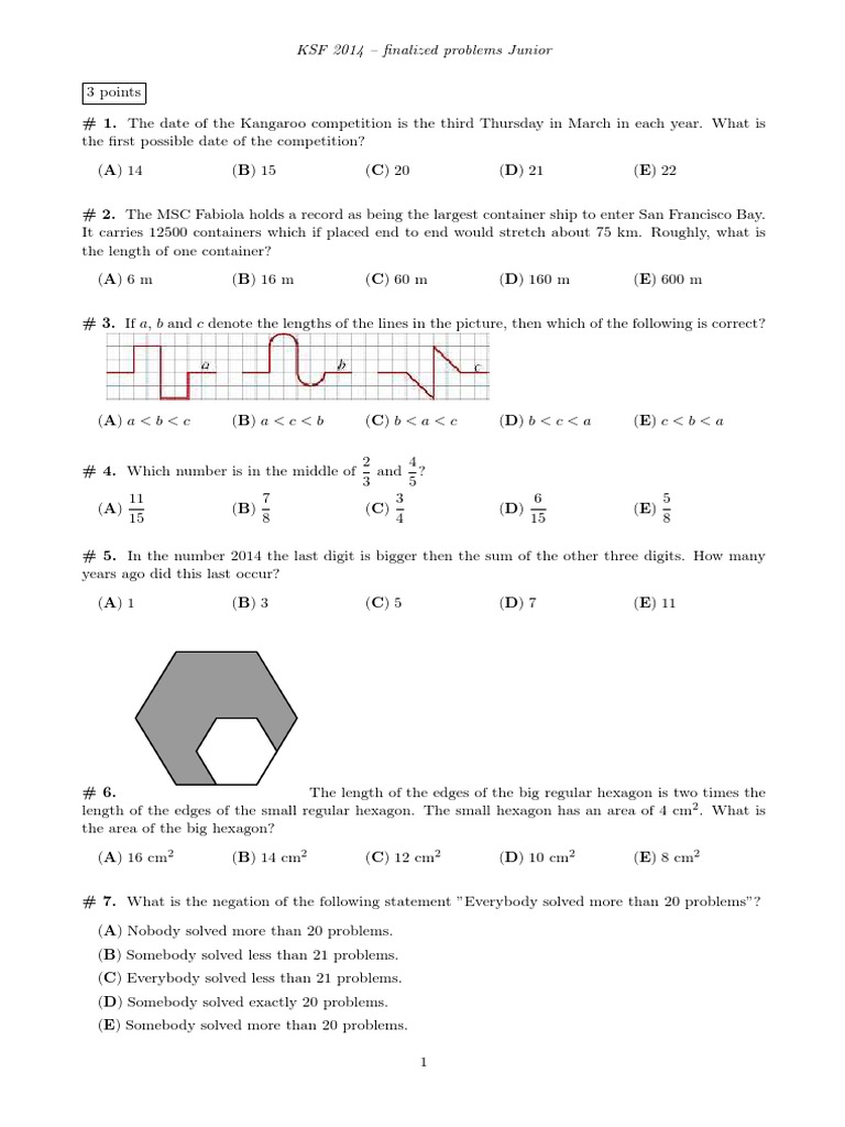 IKMC 2014 Grade 9 & 10 | PDF | Triangle | Area