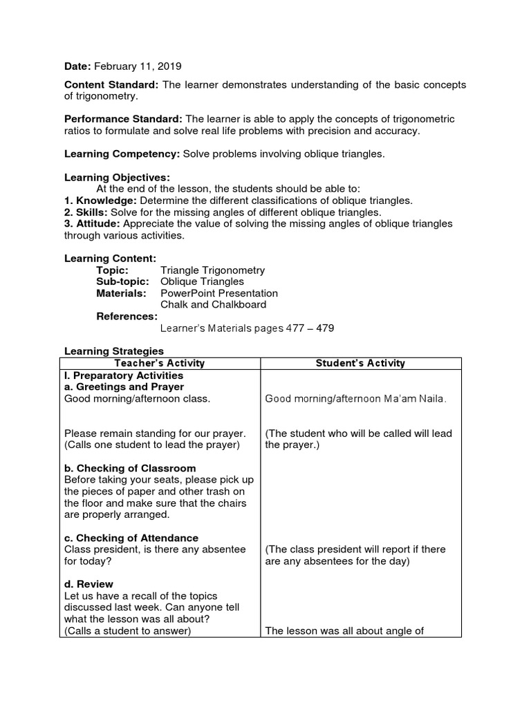 Solve Oblique Triangles | PDF | Angle | Triangle