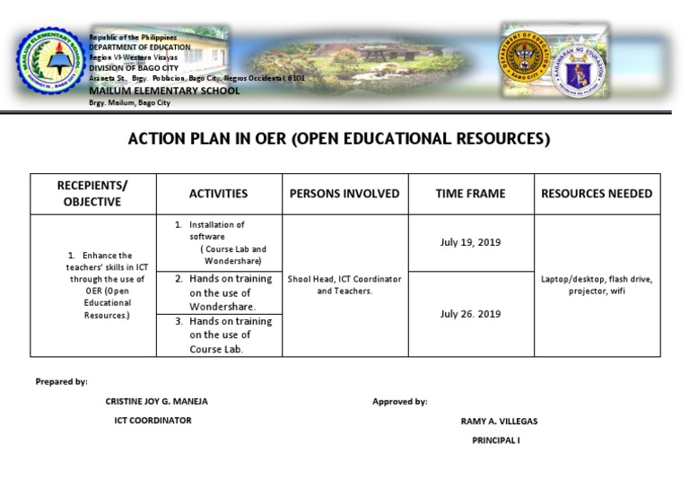 Action Plan in Oer Mailum Es | PDF | Behavior Modification | Teaching