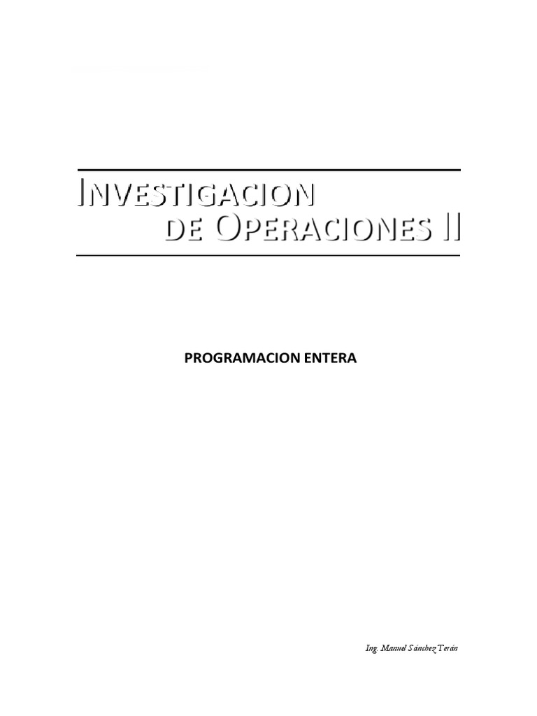 Material de Invope Ii | PDF | Programación lineal | Optimización Matemática