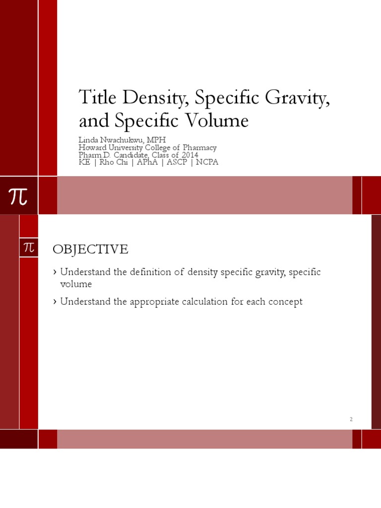 Density, Specific Gravity, and Specific Volume | PDF | Weight | Density