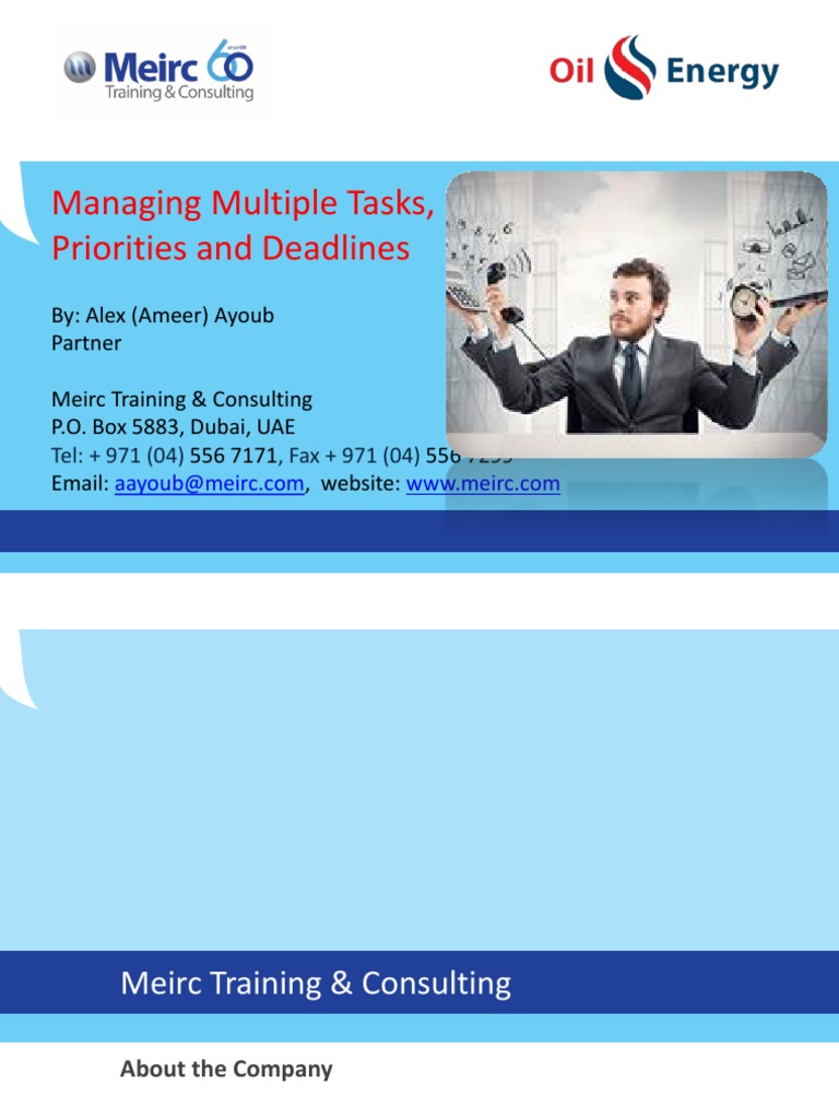 Managing Multiple Tasks, Priorities and Deadlines PDF | PDF ...